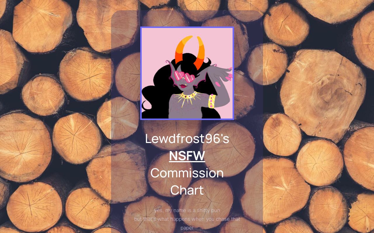 Lewdfrost96's NSFW Commission Chart